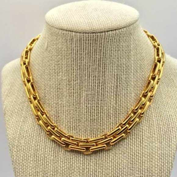 Unbranded | Jewelry | Goldtone Staggered Links Collar Necklace | Poshmark